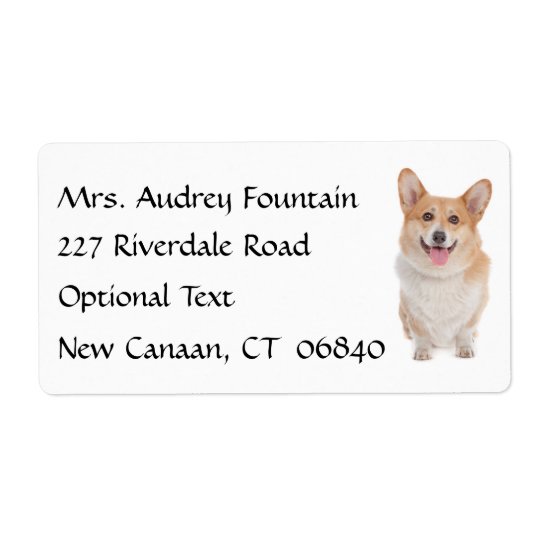 Corgi Puppy Dog Name Return Address Mailing Label | Zazzle.com
