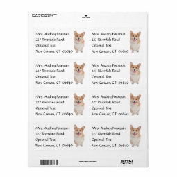 Corgi Puppy Dog Name Return Address Mailing Label | Zazzle