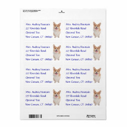 Corgi Puppy Dog Name Return Address Mailing Label | Zazzle