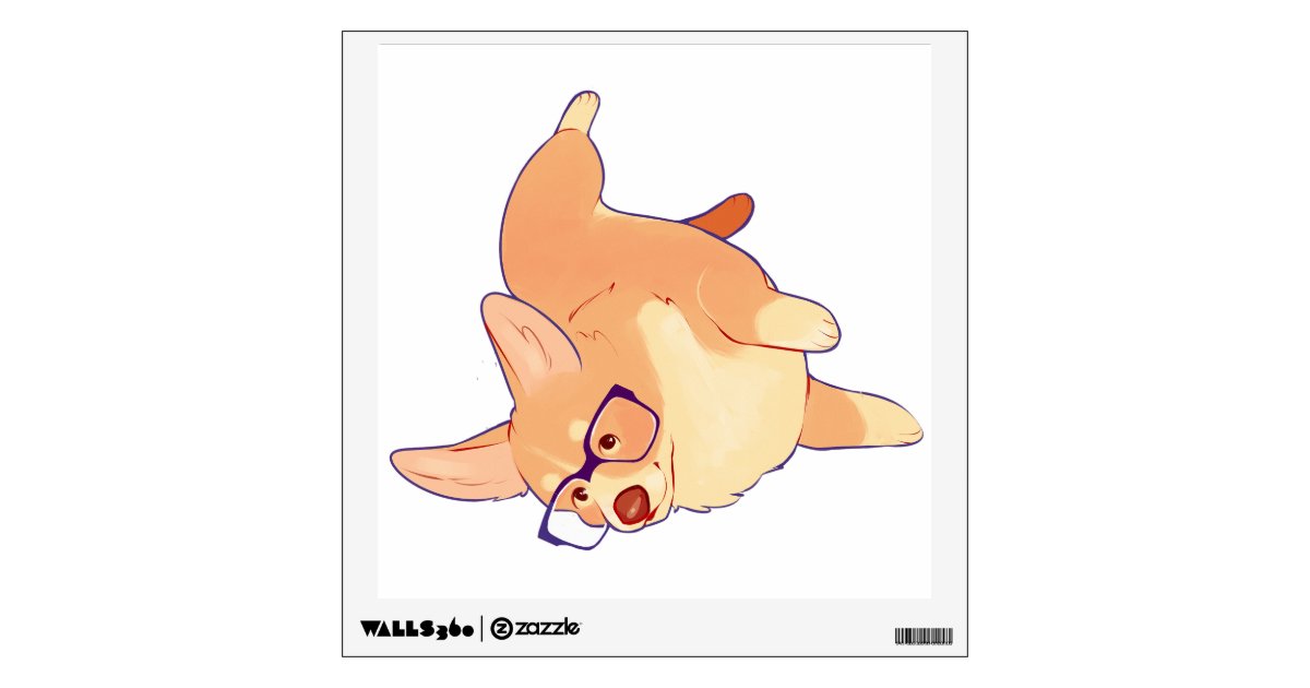 Corgi roll wall decal | Zazzle