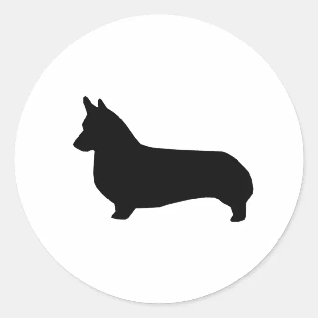 Corgi Silhouette Sticker - cute corgi design | Zazzle
