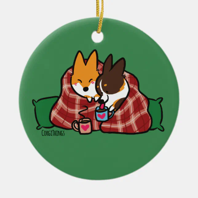 Corgi Snuggles Ornament | Zazzle