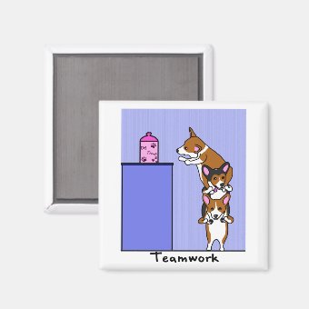 Corgi Teamwork Magnet | Zazzle
