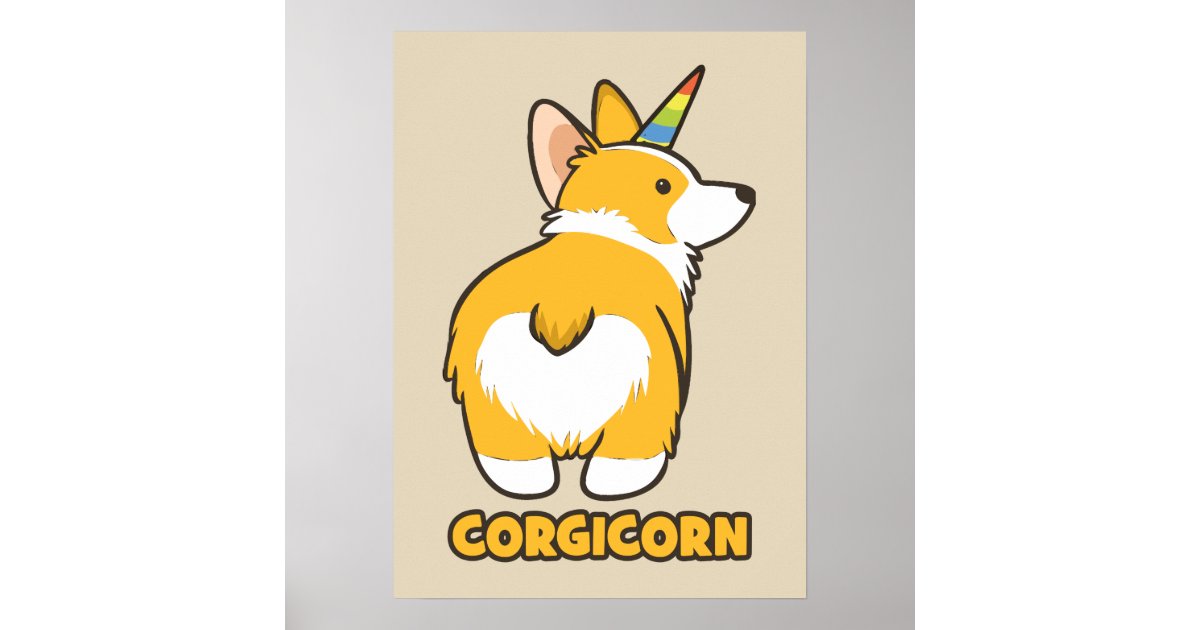 Corgi Unicorn - CORGICORN Poster | Zazzle
