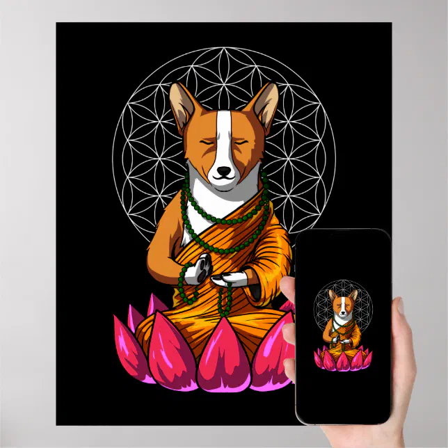 Corgi Yoga Dog Meditation Buddha Pet Poster | Zazzle