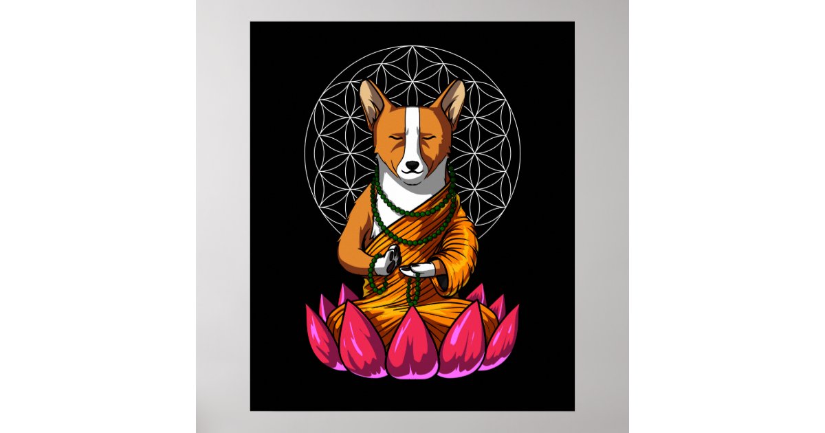Corgi Yoga Dog Meditation Buddha Pet Poster | Zazzle