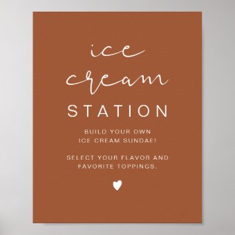 CORIANDER Bohemian Ice Cream Station Poster | Zazzle