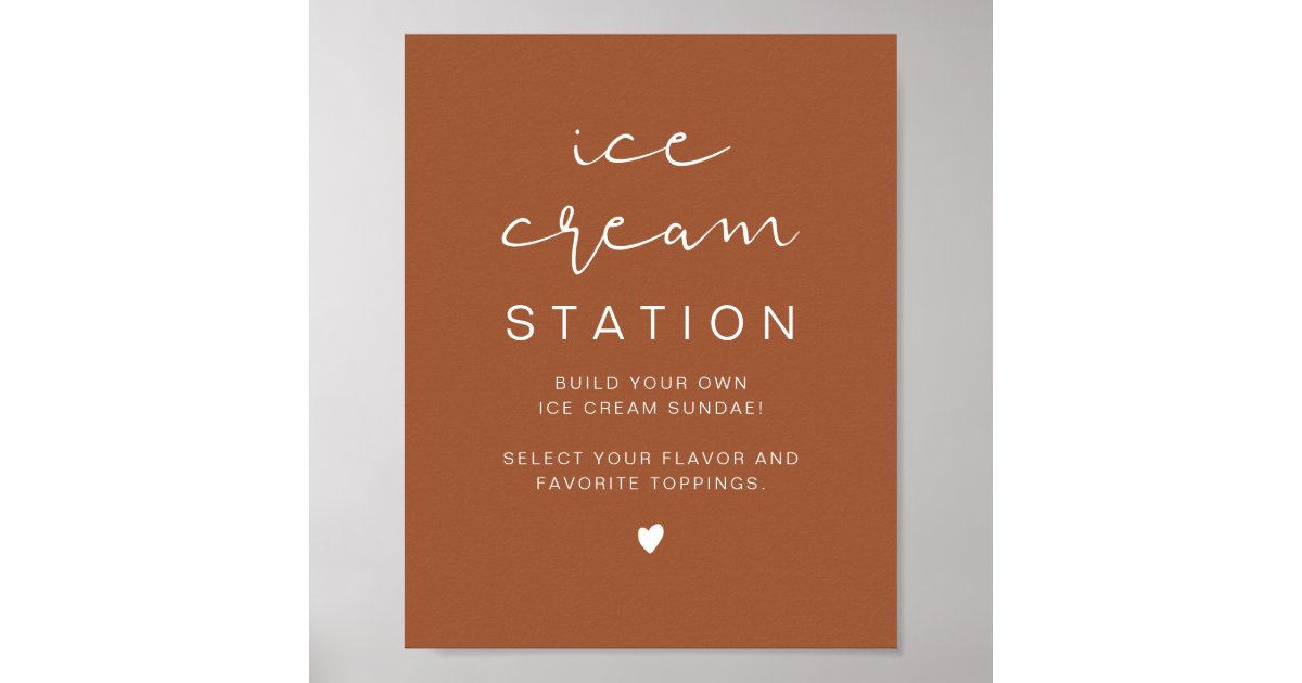 CORIANDER Bohemian Ice Cream Station Poster | Zazzle