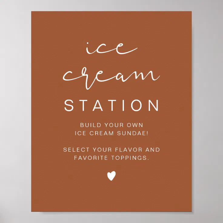 CORIANDER Bohemian Ice Cream Station Poster | Zazzle