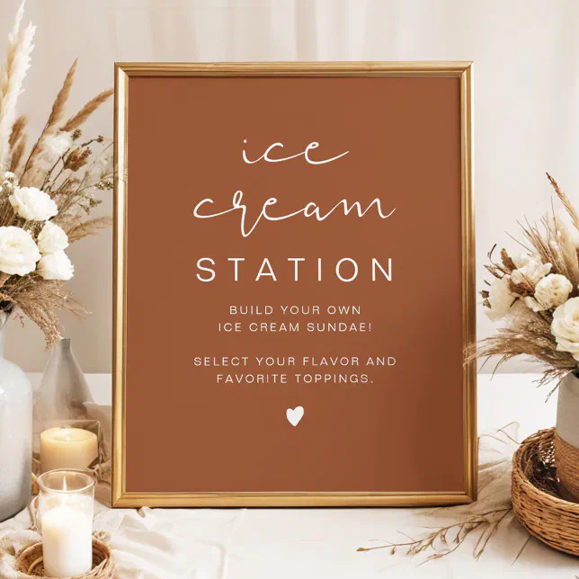 CORIANDER Bohemian Ice Cream Station Poster | Zazzle