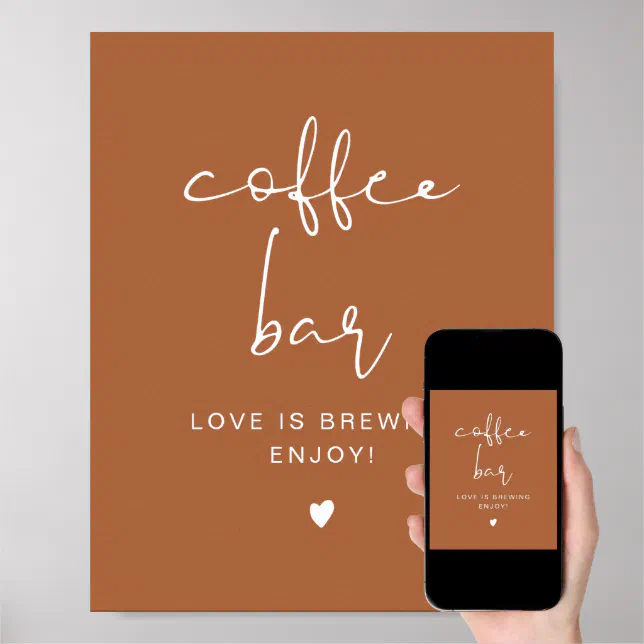 CORIANDER Terracotta Boho Coffee Bar Table Sign | Zazzle