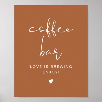 CORIANDER Terracotta Boho Coffee Bar Table Sign | Zazzle