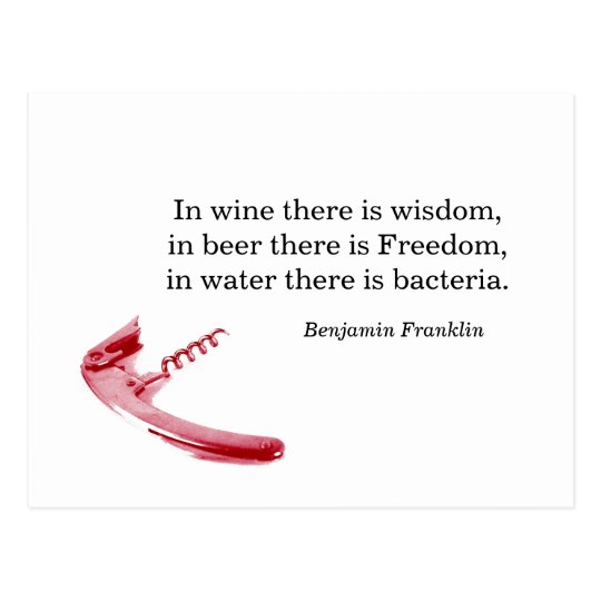 Cork screw wine and beer quote postcard | Zazzle.com