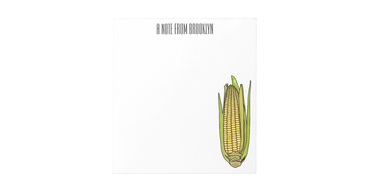 Corn cartoon illustration notepad | Zazzle
