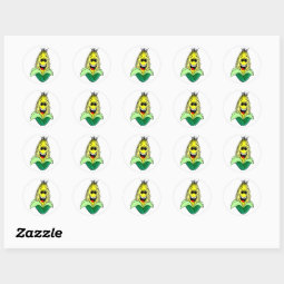 Corn Face Classic Round Sticker | Zazzle