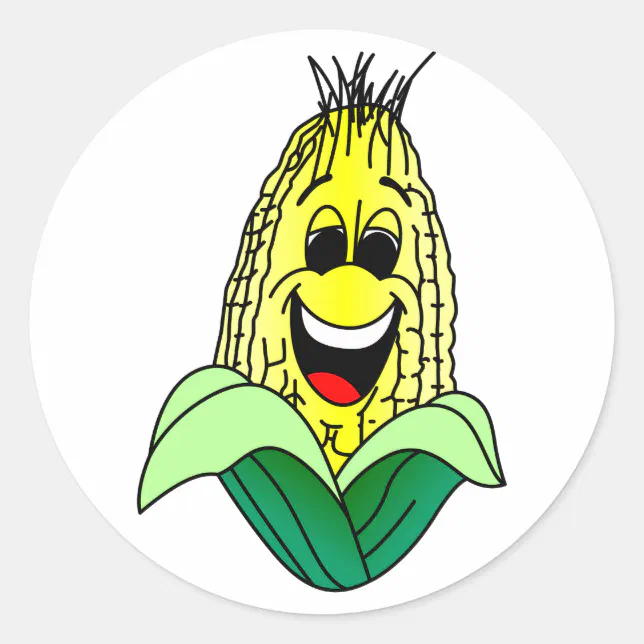 Corn Face Classic Round Sticker | Zazzle