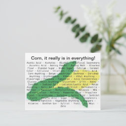 Corn is in everything - corn allergen list postcard | Zazzle