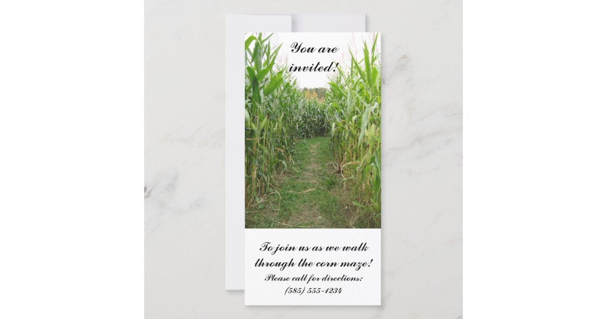 Corn Maze Invitation Card | Zazzle