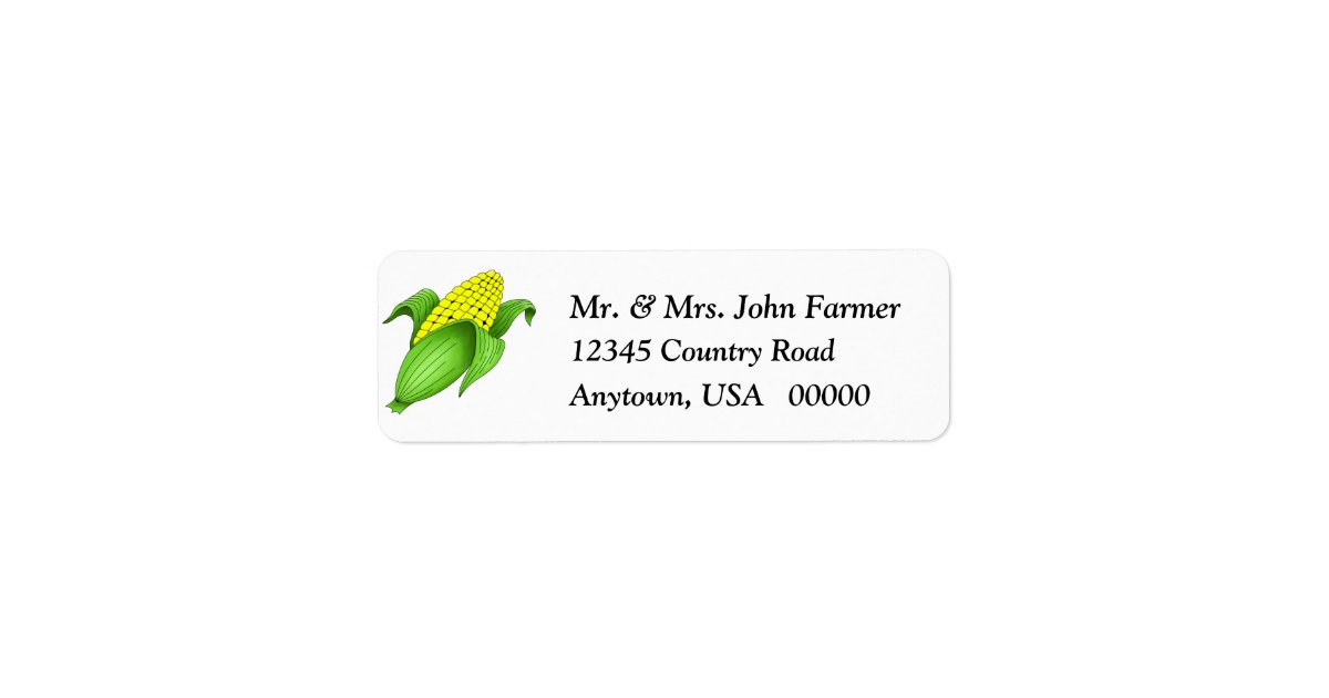 Corn On The Cob Return Address Labels | Zazzle