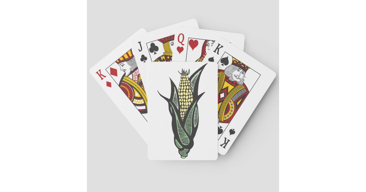 Corn on the Cob Rustic Farmhouse Vegetable Poker Cards | Zazzle