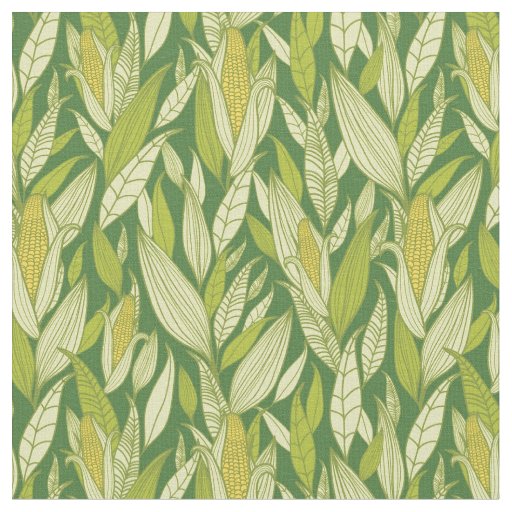 Corn plants pattern background fabric | Zazzle