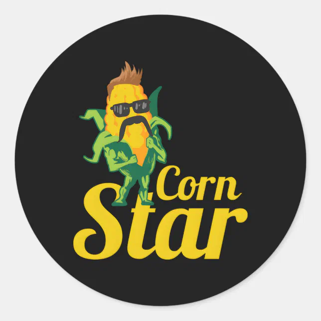 Corn Star For A Maize Farmer Classic Round Sticker | Zazzle