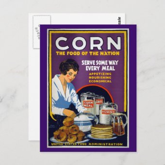 Corn Vintage WPA Poster Postcard | Zazzle