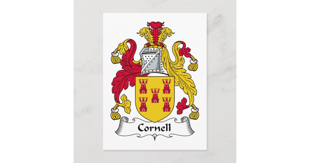 Cornell Family Crest Postcard | Zazzle