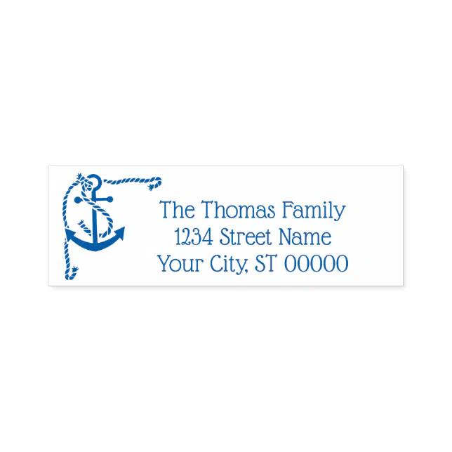 Corner Anchor with Rope Name Return Address Self-inking Stamp | Zazzle