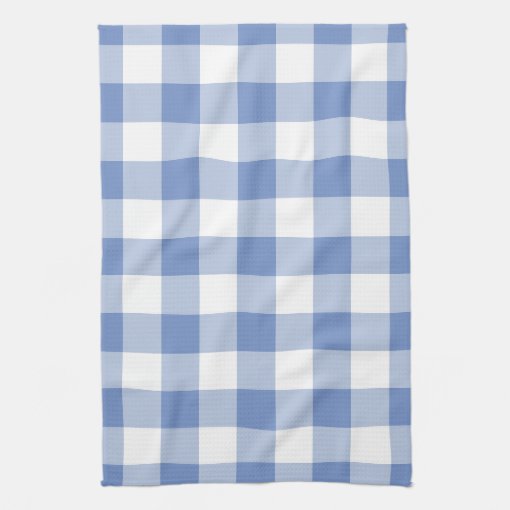Cornflower Blue Gingham Check Plaid Pattern Kitchen Towel | Zazzle
