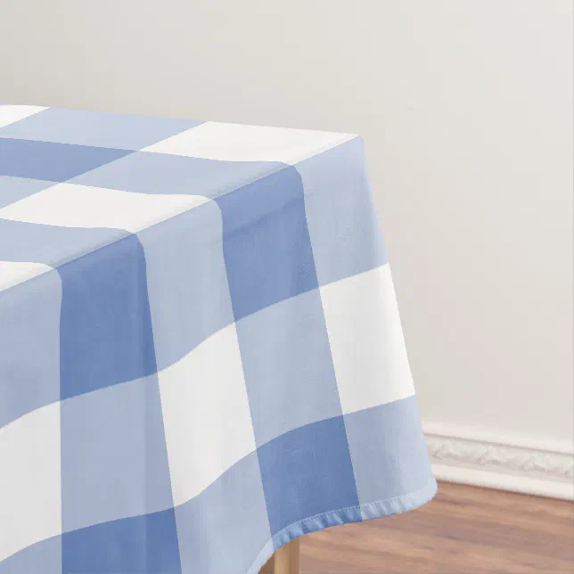 Cornflower Blue Gingham Check Plaid Pattern Tablecloth | Zazzle