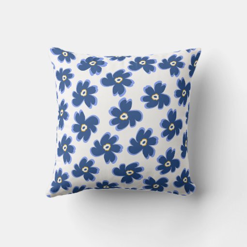 Cornflower Blue Kukka Throw Pillow | Zazzle
