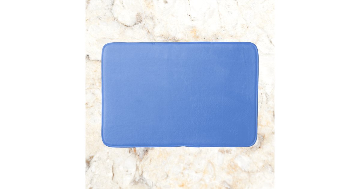 Cornflower Blue Solid Color Bath Mat | Zazzle