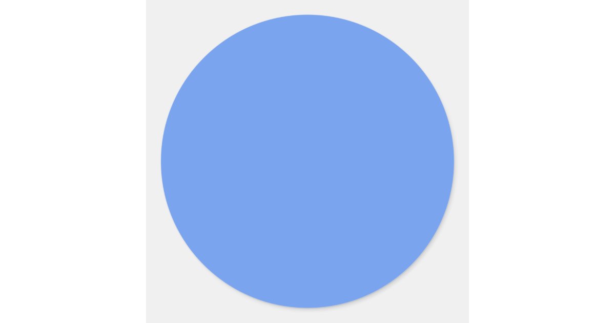 Cornflower Blue Solid Color Classic Round Sticker | Zazzle