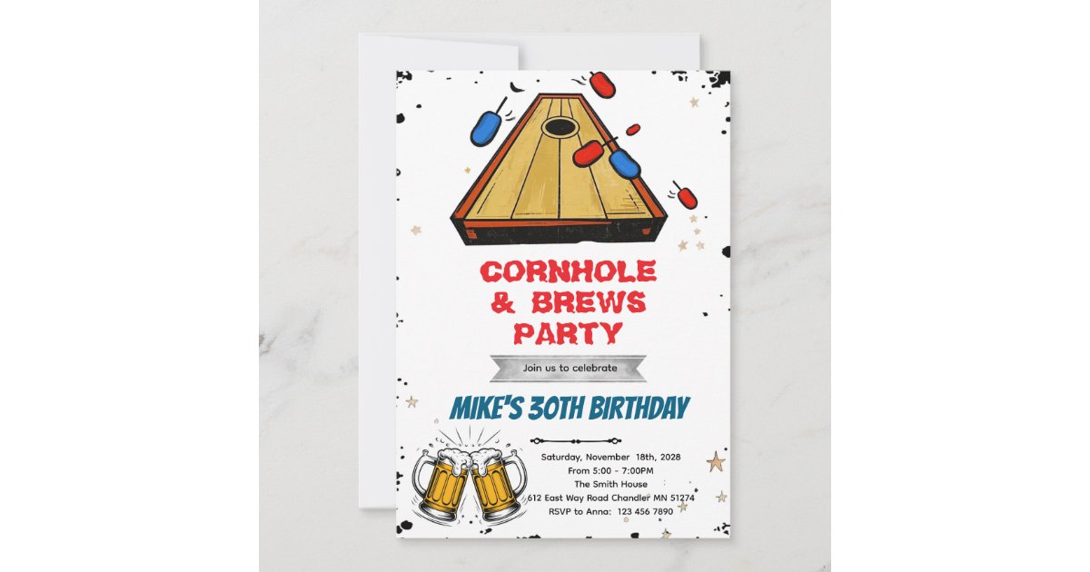 Cornhole and beer party invitation | Zazzle