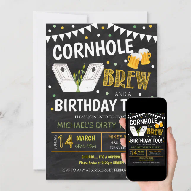 Cornhole Birthday Invitation | Zazzle