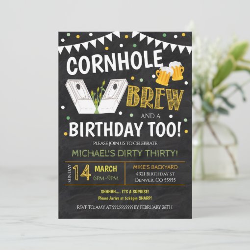 Cornhole Birthday Invitation | Zazzle