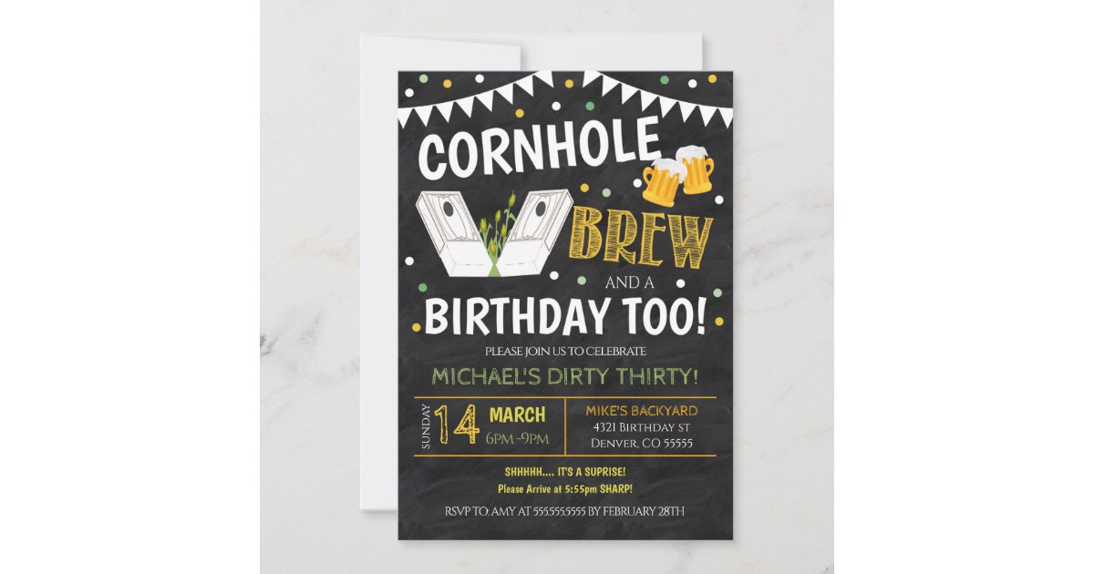 Cornhole Birthday Invitation | Zazzle