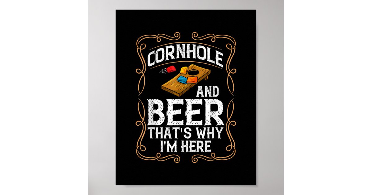 Cornhole Board Game Bags Rules Player Poster | Zazzle