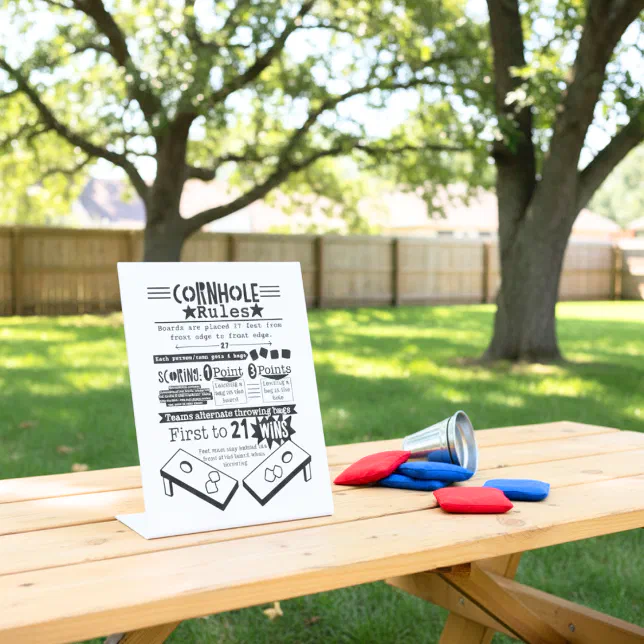 Cornhole Rules Pedestal Sign | Zazzle
