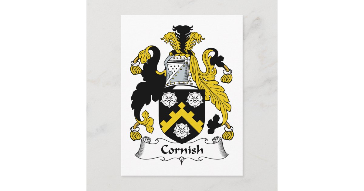 Cornish Family Crest Postcard | Zazzle