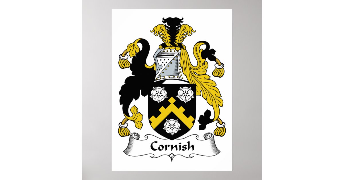 Cornish Family Crest Poster | Zazzle