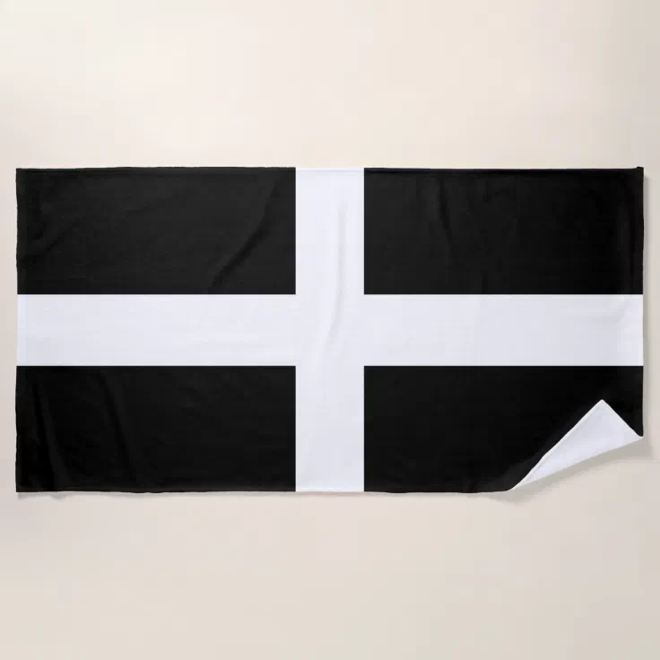 Cornish Flag (Cornwall) (County of England, UK) Beach Towel | Zazzle