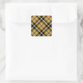 Cornish National Tartan Yellow and Black Plaid Square Sticker | Zazzle