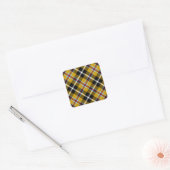 Cornish National Tartan Yellow and Black Plaid Square Sticker | Zazzle