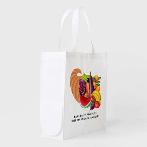 Cornucopia Fruits and Vegetables Logo Reusable Grocery Bag | Zazzle