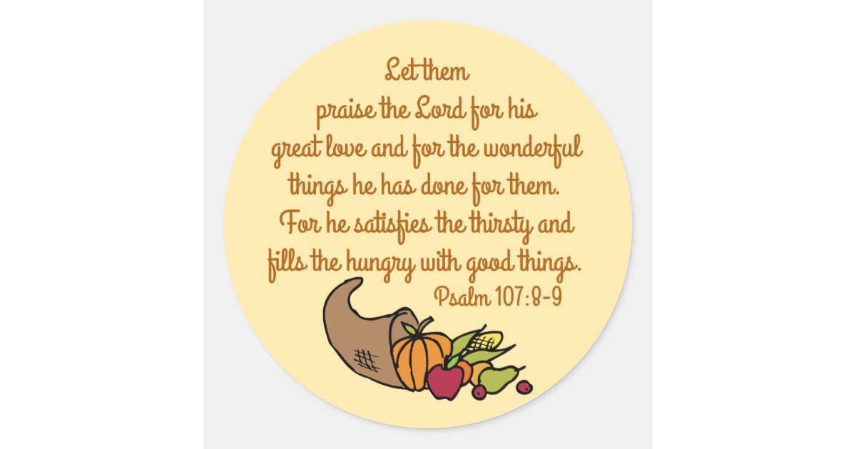 Cornucopia Thanksgiving Classic Round Sticker | Zazzle