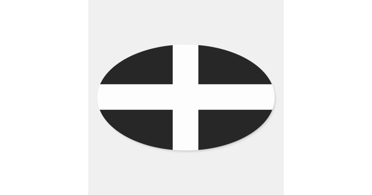 Cornwall - Cornish Flag / St. Piran's Oval Sticker | Zazzle