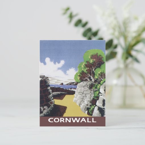 Cornwall England vintage travel style Postcard | Zazzle