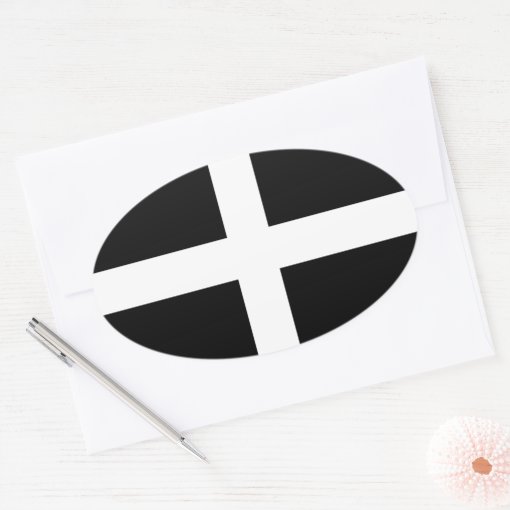 Cornwall Flag Oval Sticker | Zazzle